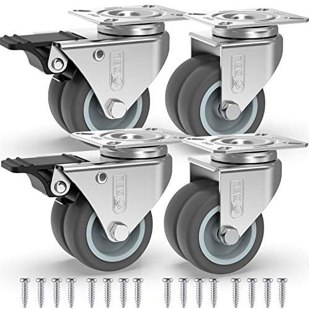 GBL - 2'' Caster Wheels + Screws 440Lbs | Heavy Duty Castor Wheels with ...