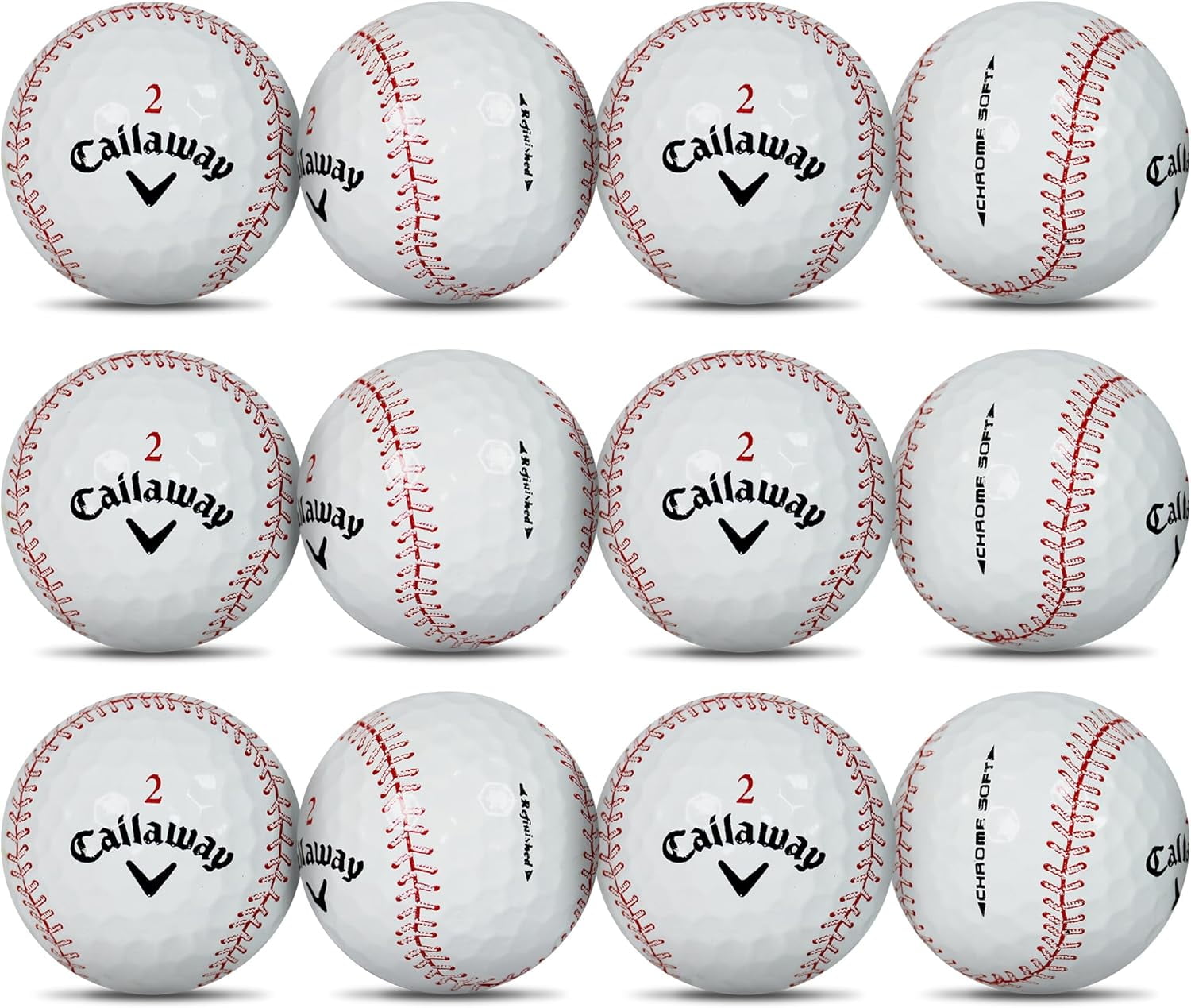 GBM Callaway Chrome Soft Certified Refinished Baseball Golf Balls - 12 ...