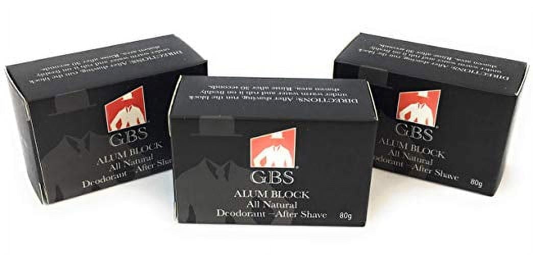 GBS 3 Pack of Premium Alum blocks 80G - Soothing Aftershave Astringent ...