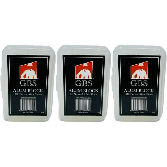 GBS 3 Pack of Premium Alum blocks 80G - Soothing Aftershave Astringent ...