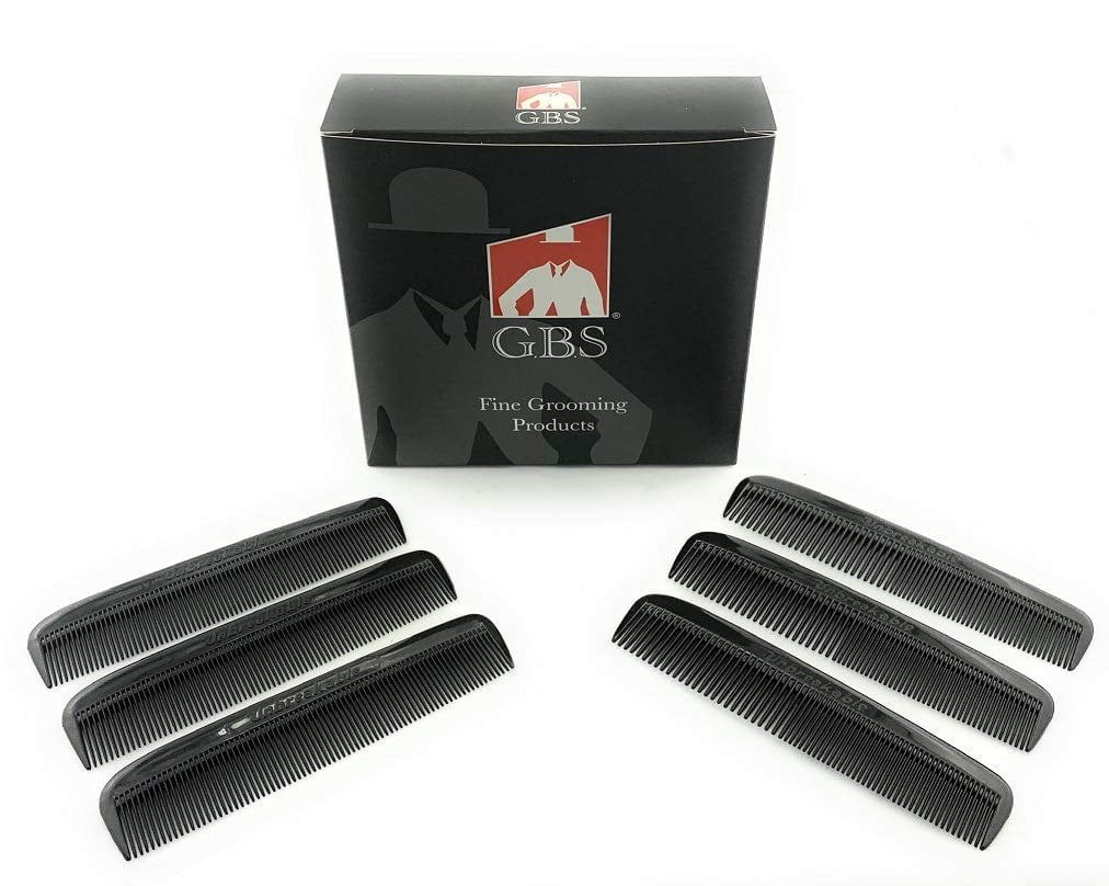 GBS 6pcs Black 5" Course Fine and All Fine Pocket Hair Comb, Great for ...