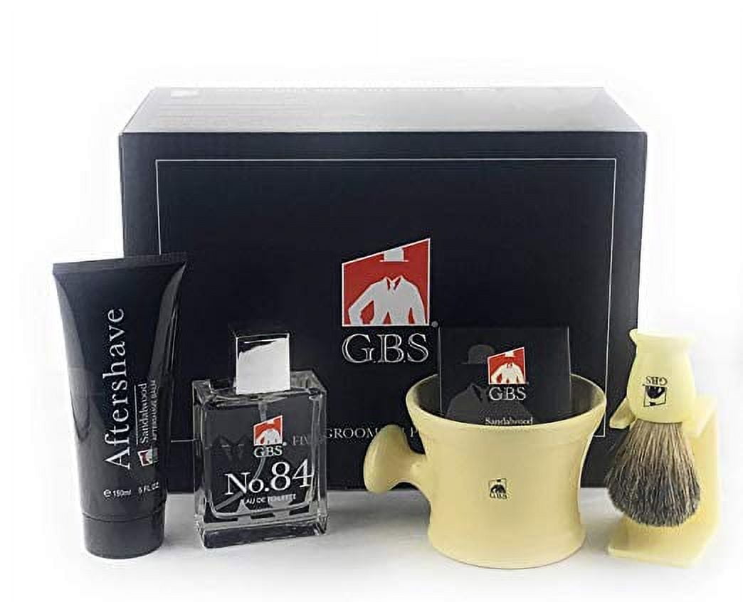 GBS Aftershave Sandalwood Men Luxury Shave kit Color Ivory with Ivory ...