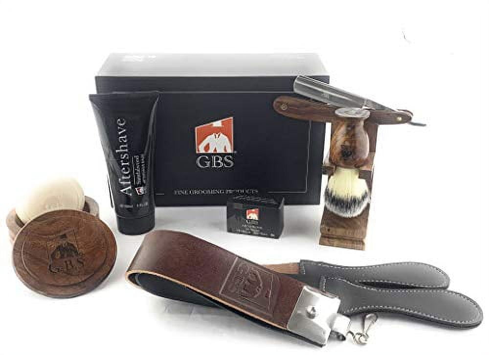 GBS Beginner Straight Razor Set 5/8" Folding Carbon Steel Shave Ready ...