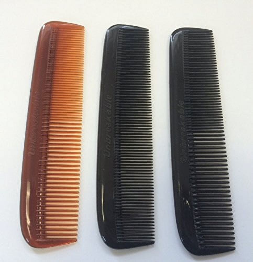 GBS Grooming Comb Combo - 5" Tortoise Unbreakable Pocket Comb Comes ...