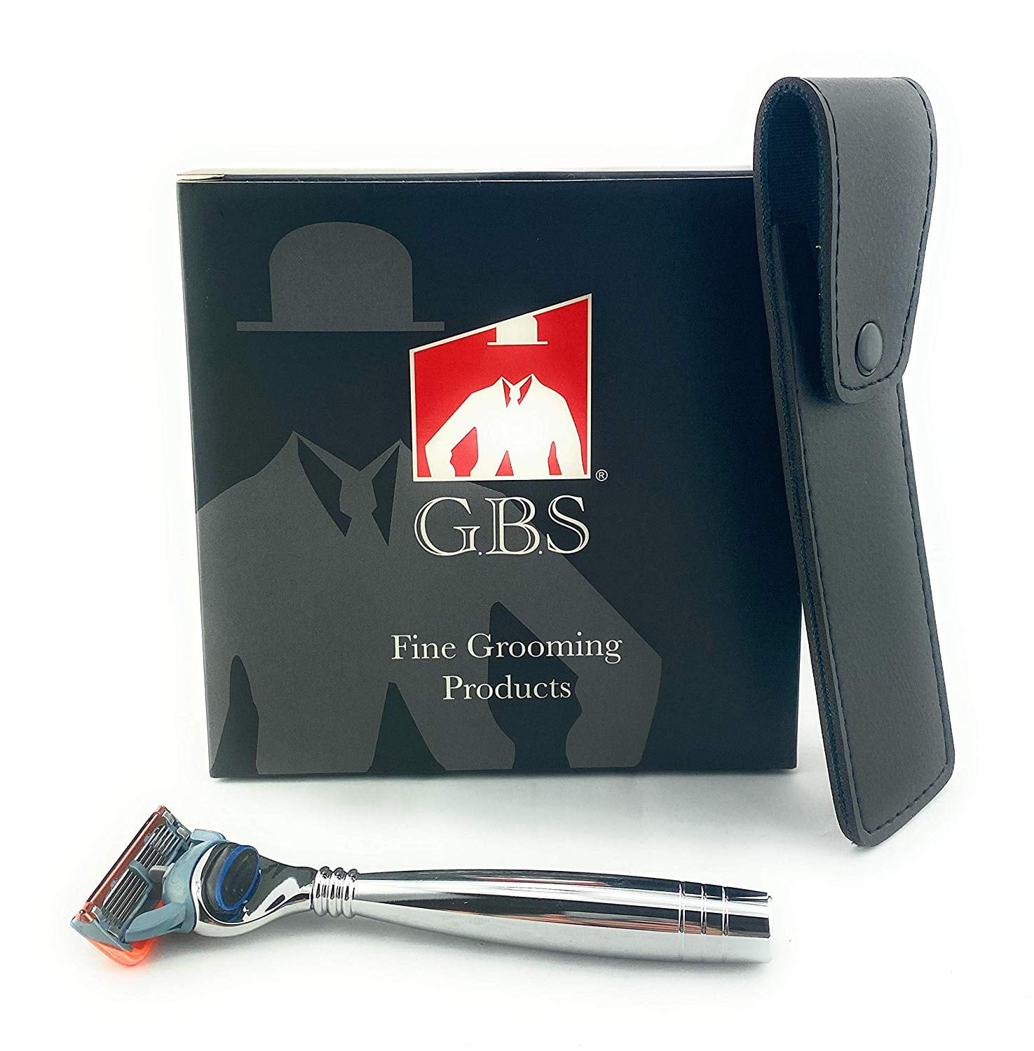 GBS Premium 5 Blade Chrome Handle Safety Shaving Razor with Black ...