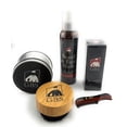 GBS Round Beard Brush with Synthetic/Nylon Bristles & Travel Tin, with ...