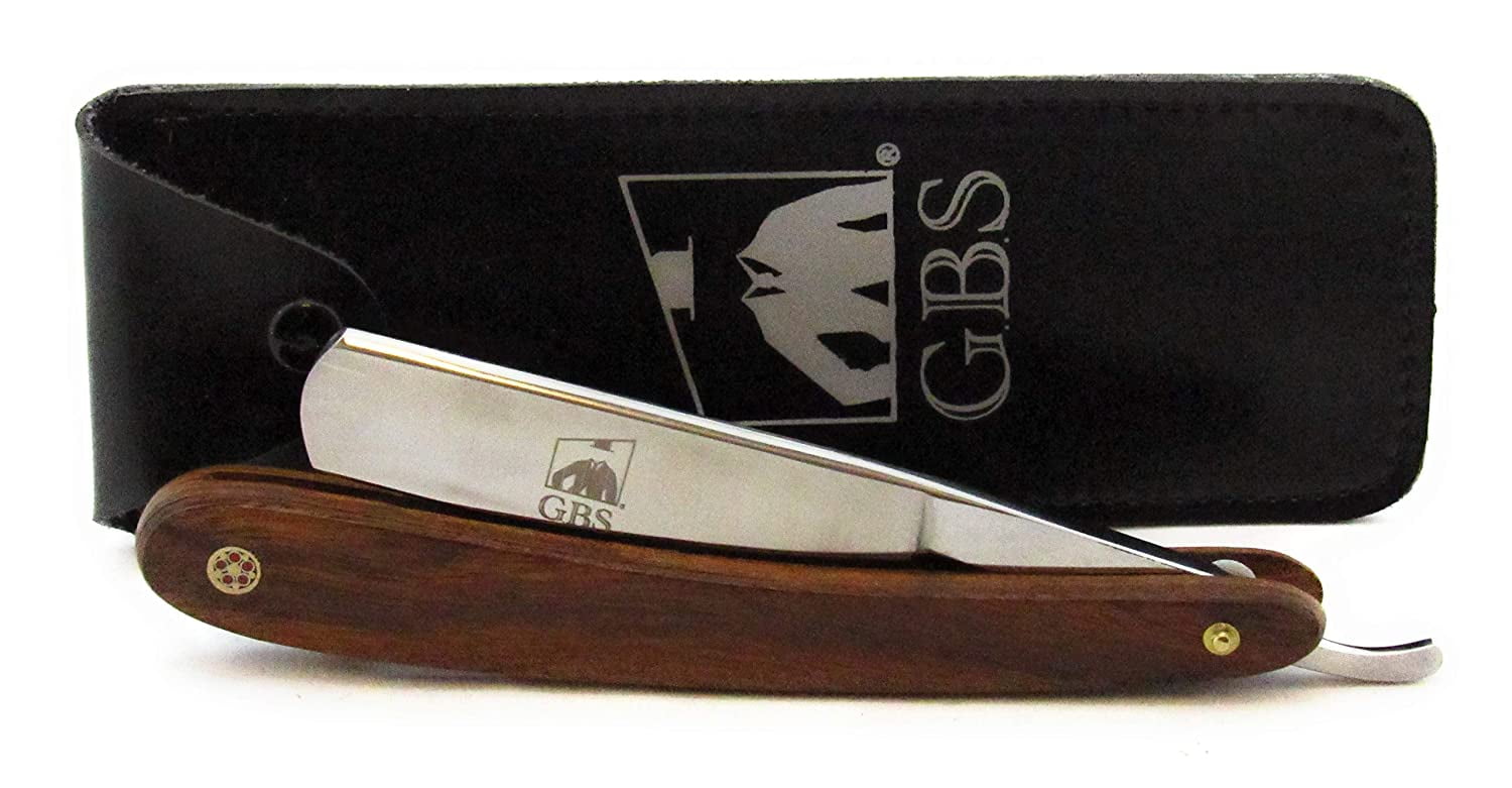 GBS Shave Ready Mahogany Wood Finish Scales Straight Razor - Comes with ...