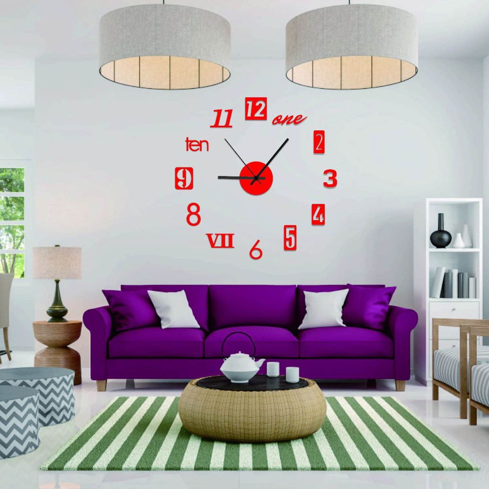 GBSELL Home Clearance Large Wall Clock Watch DIY Sticker Wall Clocks ...