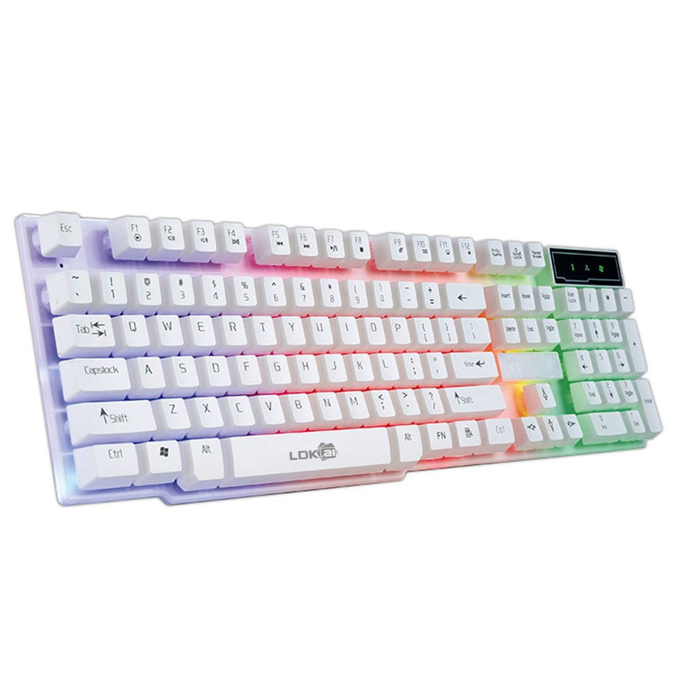 GBSELL Keyboard clearance Colorful Crack LED Illuminated Backlit USB ...
