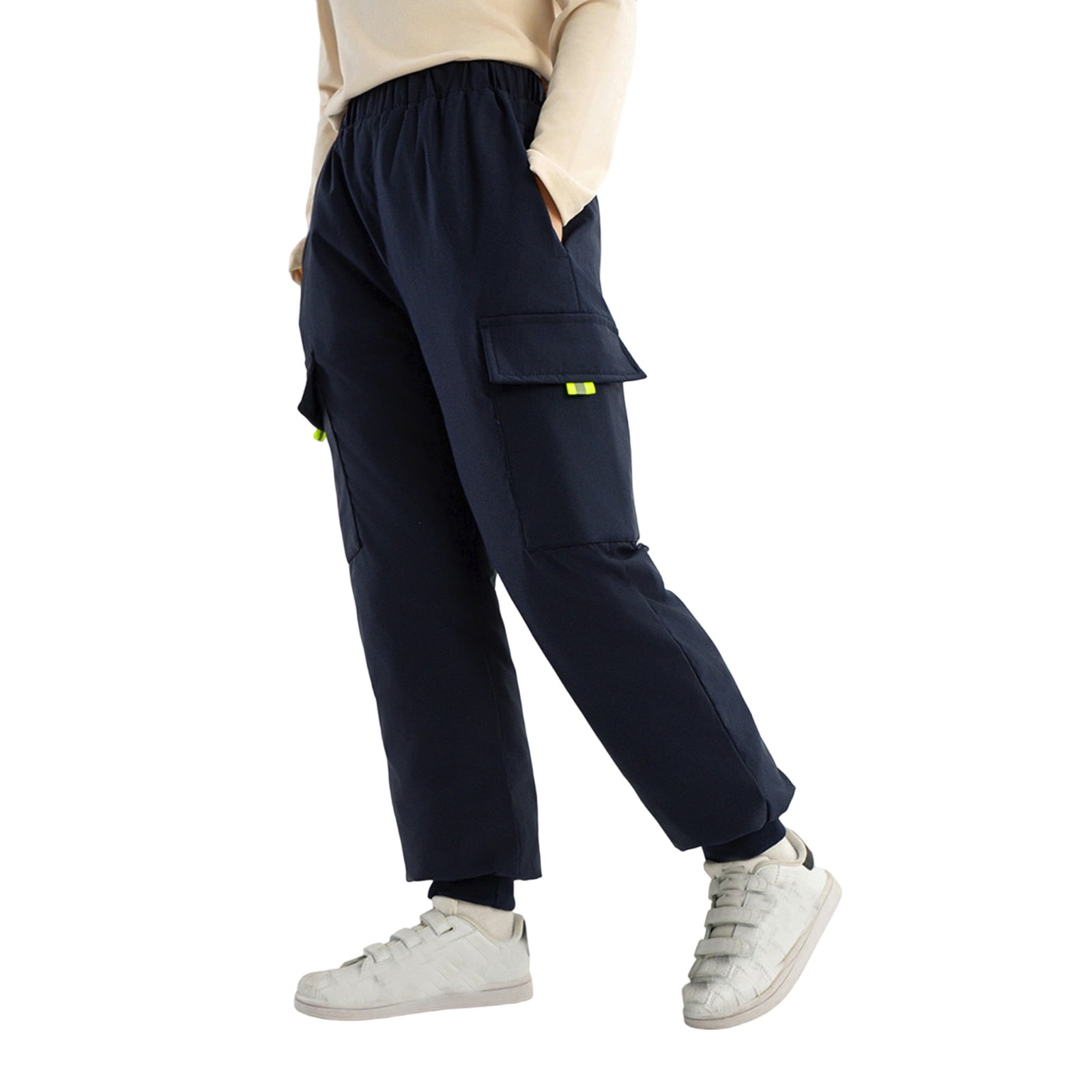 GBSYEWXS Child Boys Casual Pants Jogger Solid Color Puffer Stretch ...