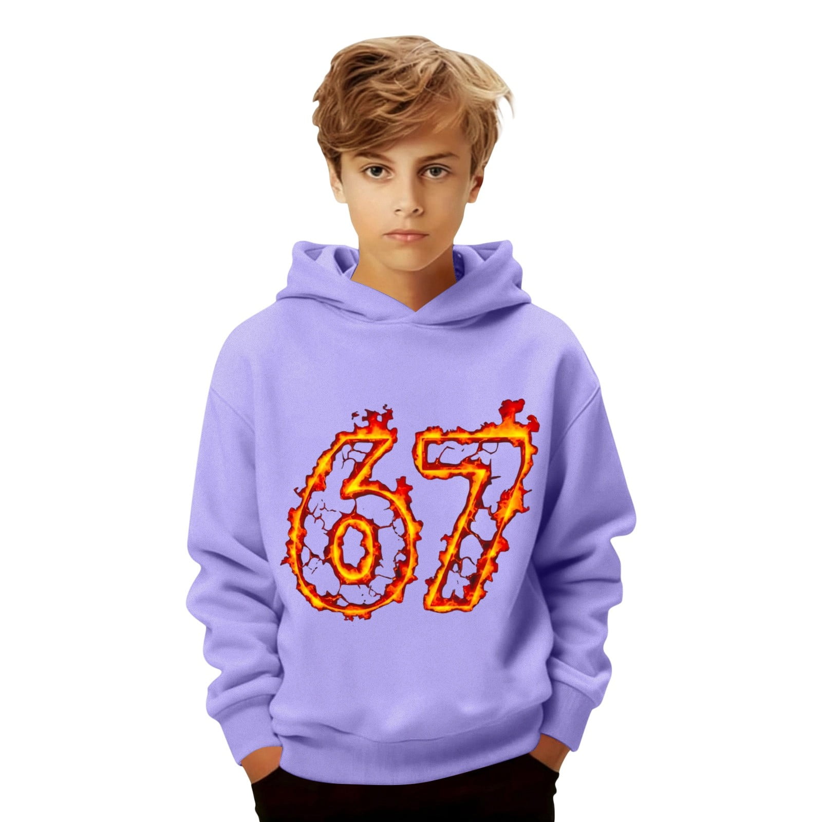 GBSYEWXS Child Little Boys Sweatshirt Hooded Long Sleeve Number Print ...