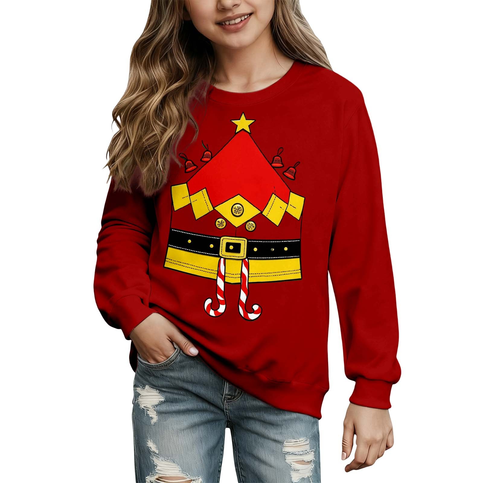 GBSYEWXS Child Little Girls Sweatshirt Christmas Autumn Cartoon Print ...