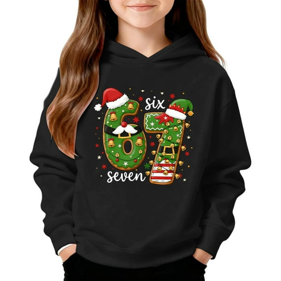 GBSYEWXS Child Little Girls Sweatshirt Hooded Long Sleeve Number Print ...