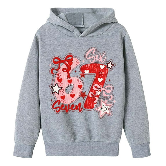 GBSYEWXS Child Little Girls Sweatshirt Hooded Long Sleeve Number Print ...