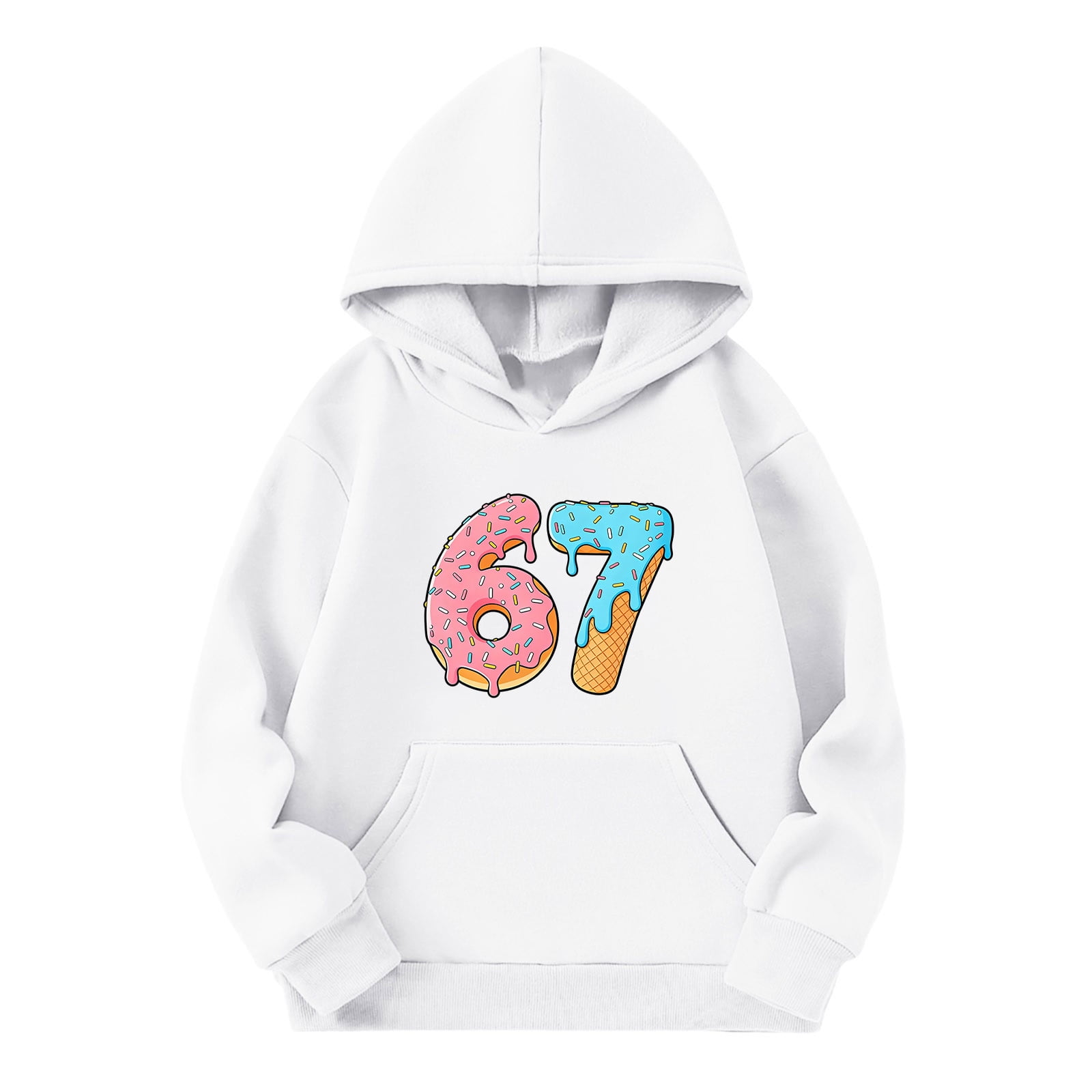 GBSYEWXS Hoodies For Girls Kids Size 7-8 Years Long Sleeve Number Print ...