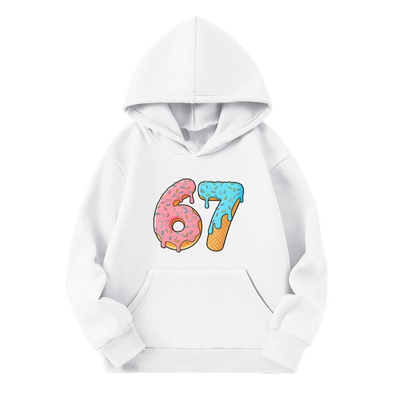 GBSYEWXS Hoodies For Girls Kids Size 7-8 Years Long Sleeve Number Print ...