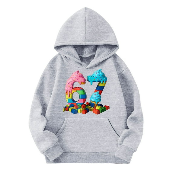 GBSYEWXS Hoodies For Girls Kids Soft Number Print Long Sleeve ...