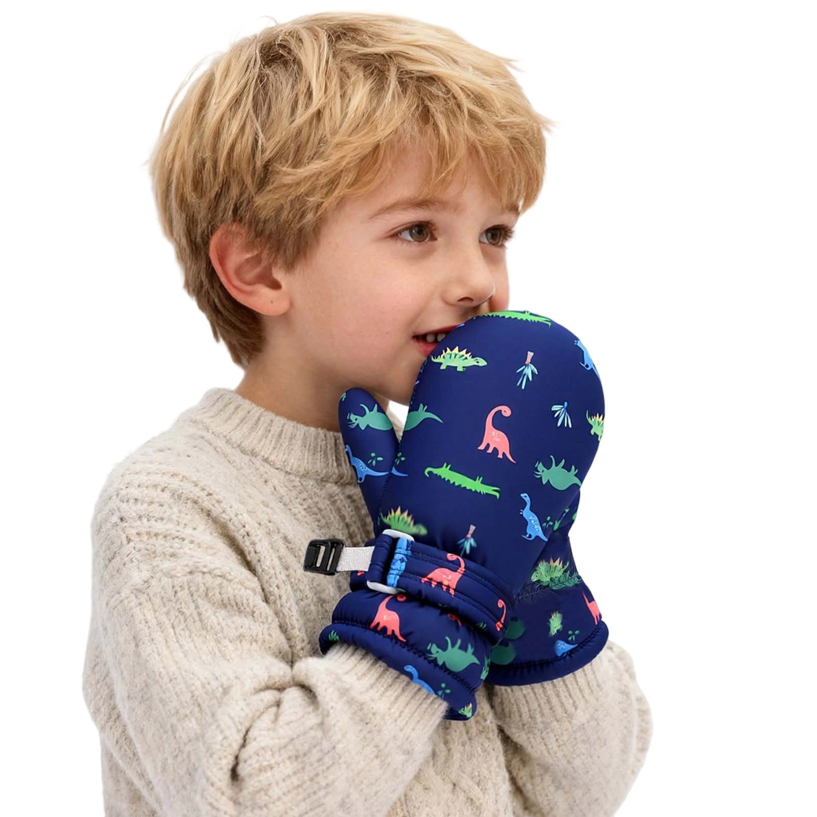 GBSYEWXS Kids Boys Children Thermal Insulation Mittens Outdoor Fleece ...