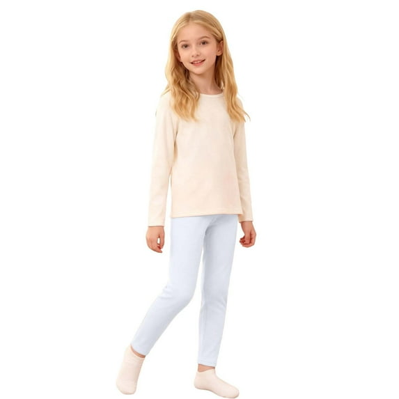 GBSYEWXS Leggings For Girls Children Slim-Leg Solid Color Fleece Lined ...