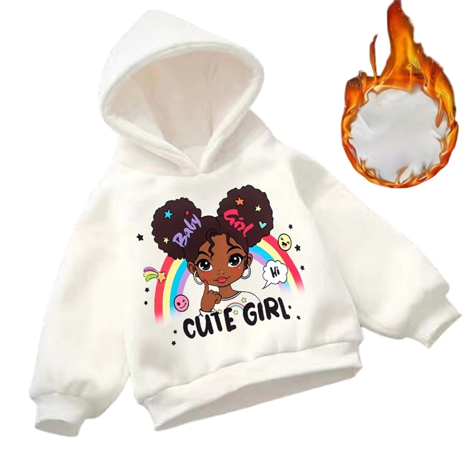 GBSYEWXS Little Girls Hoodie Child Hooded Long Sleeve Letter Print Soft ...
