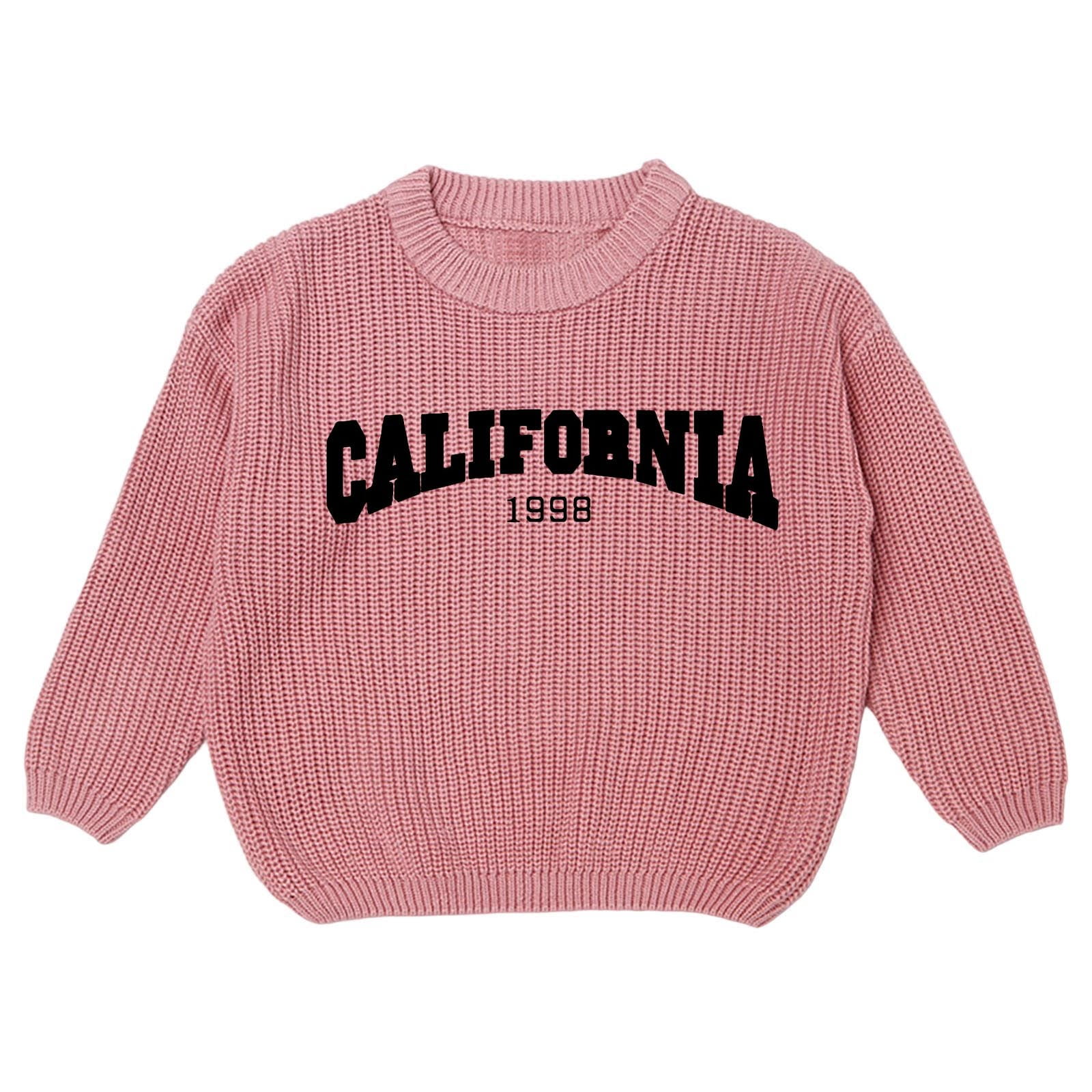 GBSYEWXS Little Girls Sweater Child Fall Letter Print Long Sleeve ...