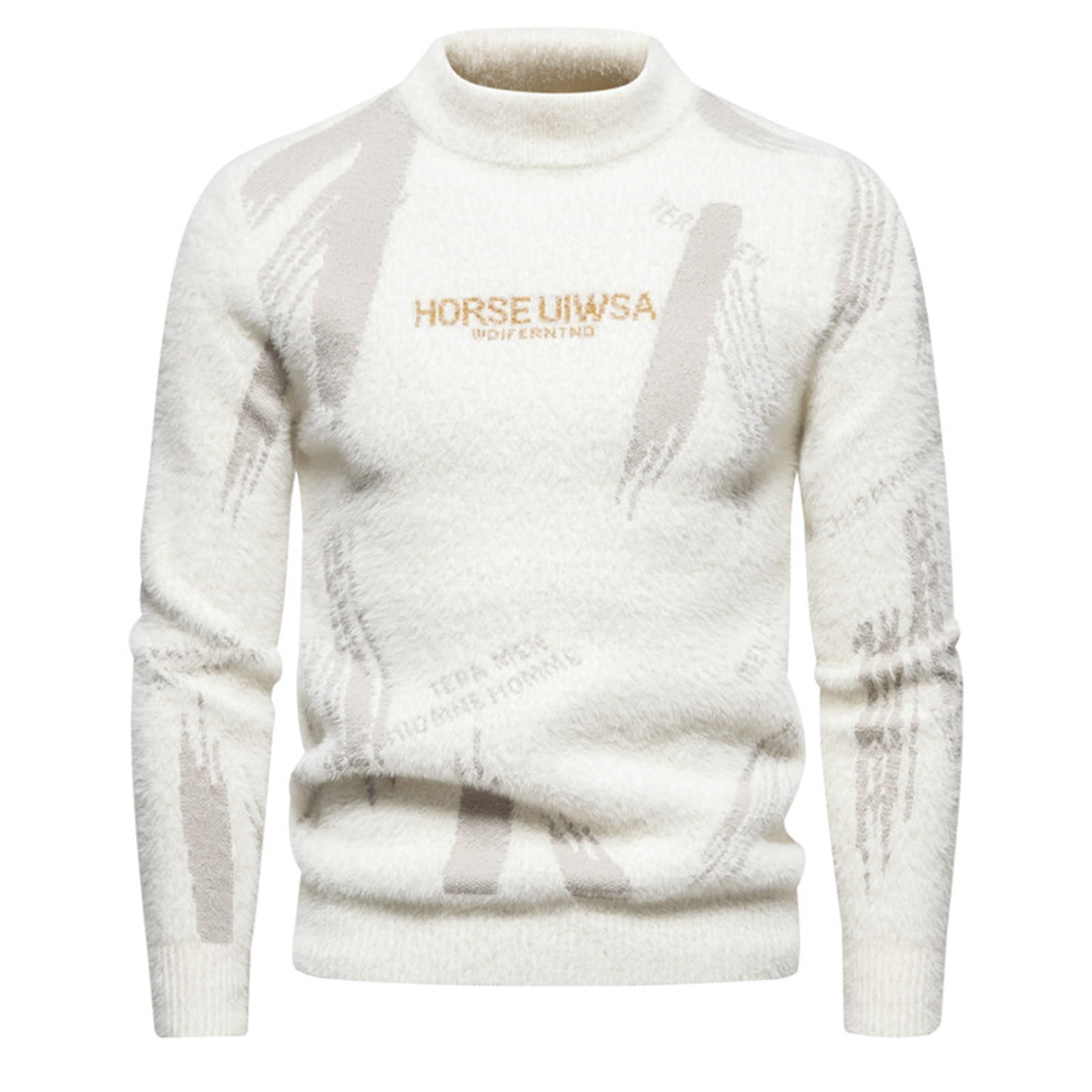 GBSYEWXS Men Pullover Sweaters Long Sleeve Pullover Trendy Solid Color ...