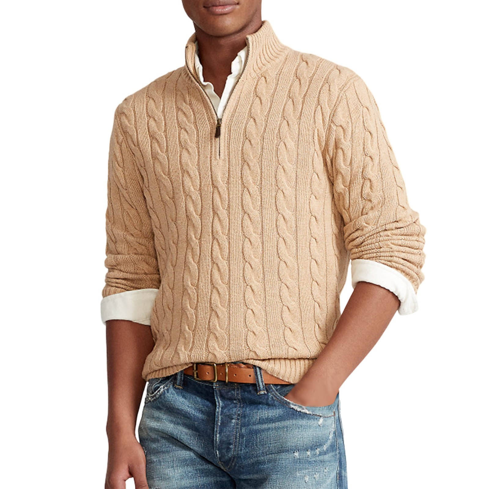 GBSYEWXS Men Pullover Sweaters Trendy Long Sleeve Turtleneck Pullover ...