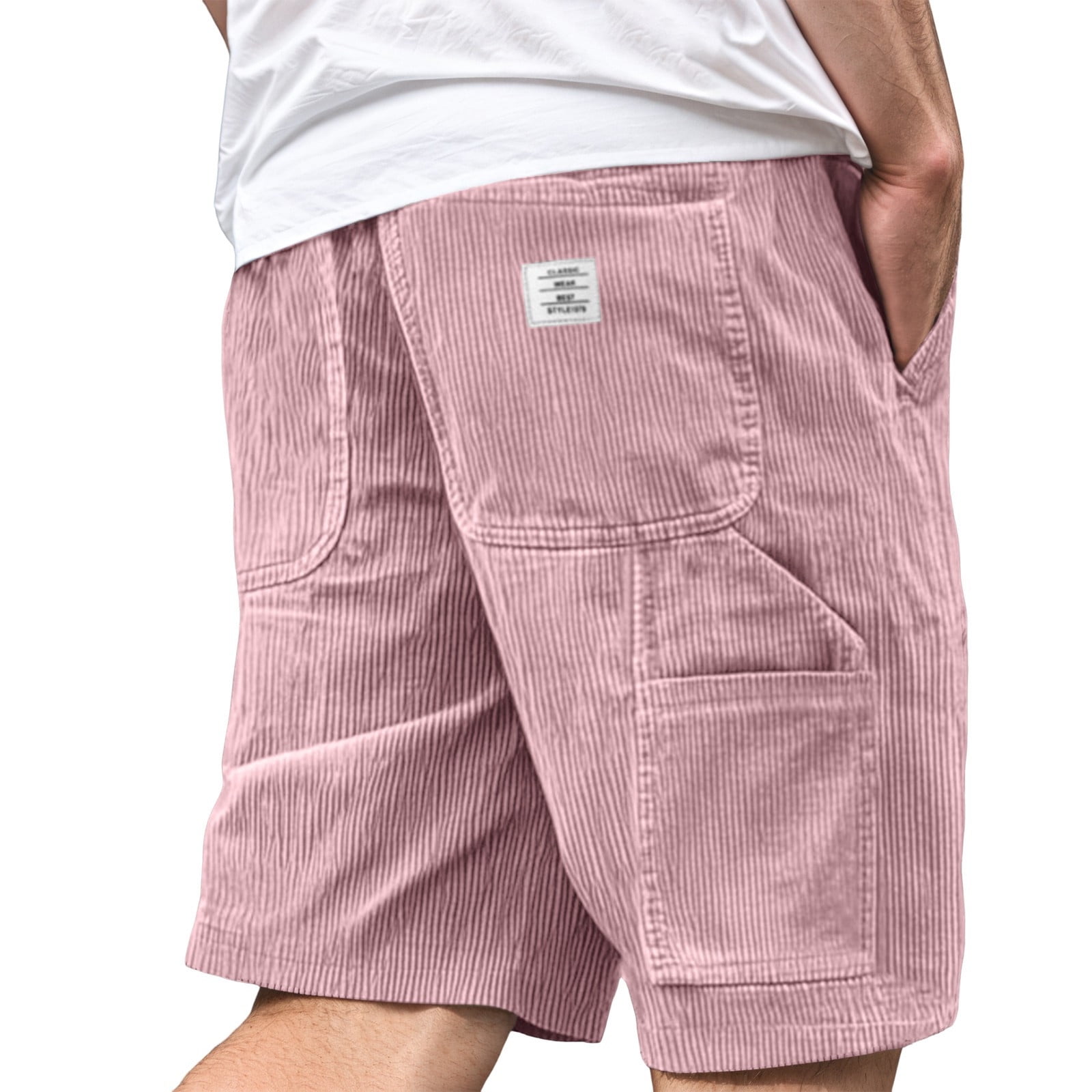 GBSYEWXS Men'S Casual Shorts Daily Wear Elastic Waist Short Solid Color ...