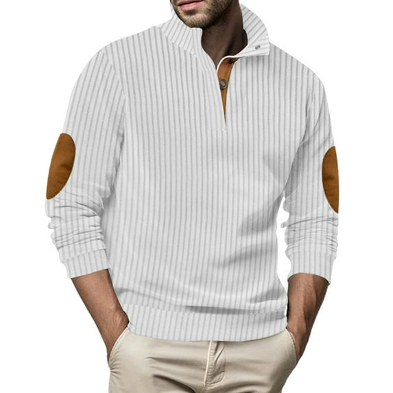 GBSYEWXS Men Sweatshirts Long Sleeve Henley Pullover Gentleman Solid ...