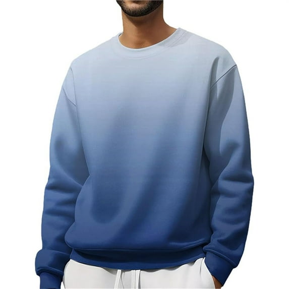 GBSYEWXS Pullover For Men Crew Neck Color Block Long Sleeve Tops ...