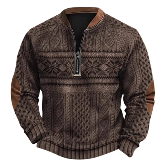GBSYEWXS Pullover For Men Long Sleeve Zip Mock Neck Sweatshirts Soft ...