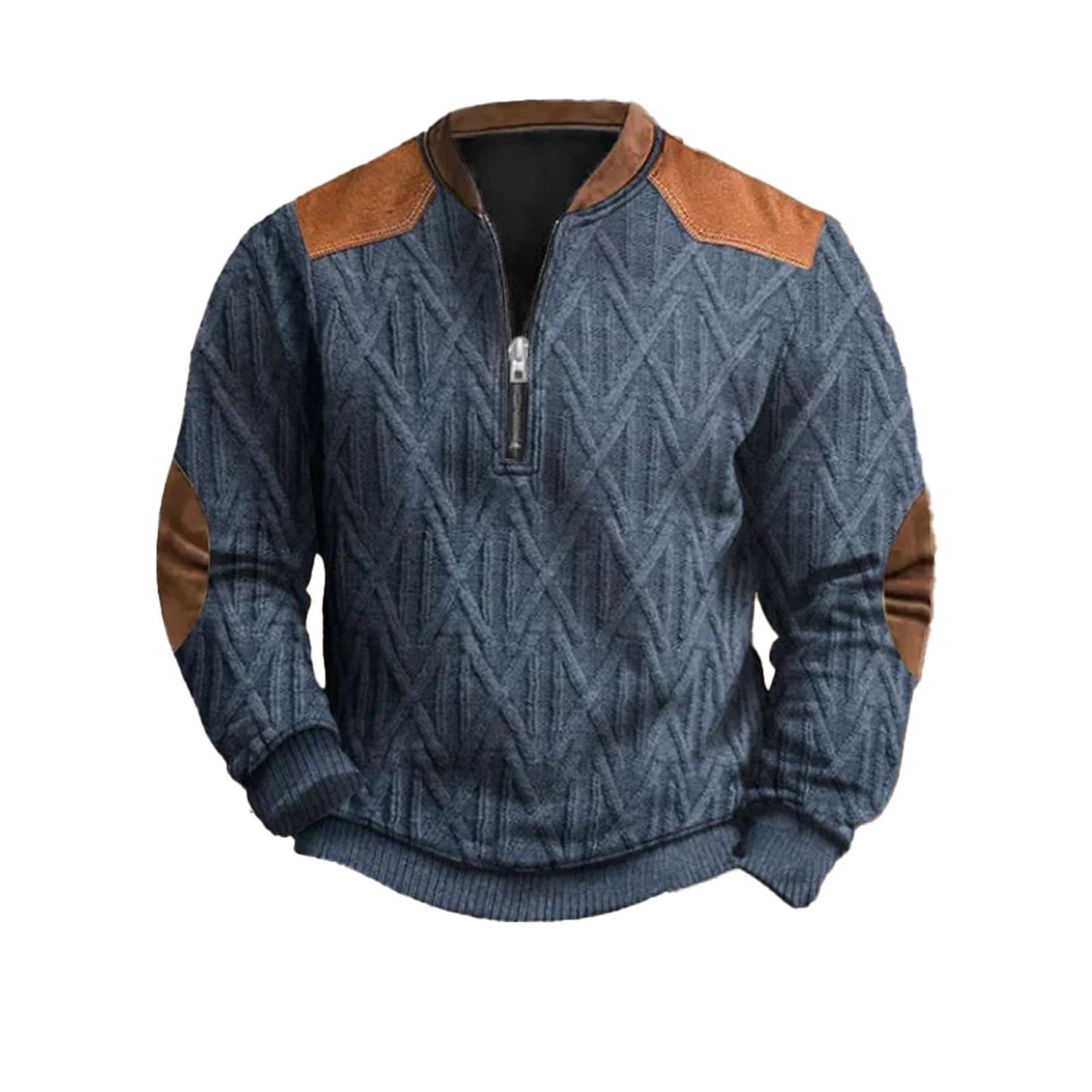 GBSYEWXS Pullover For Men Zip Mock Neck 3D Print Long Sleeve Tops ...