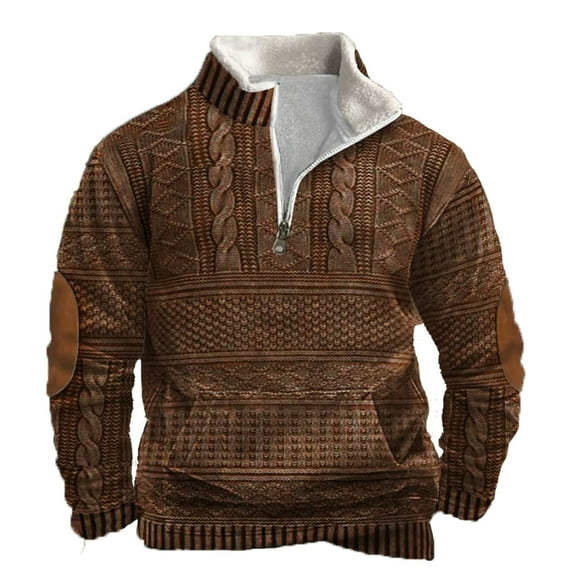 GBSYEWXS Pullover For Men Zip Mock Neck Long Sleeve Light Pink Tops ...