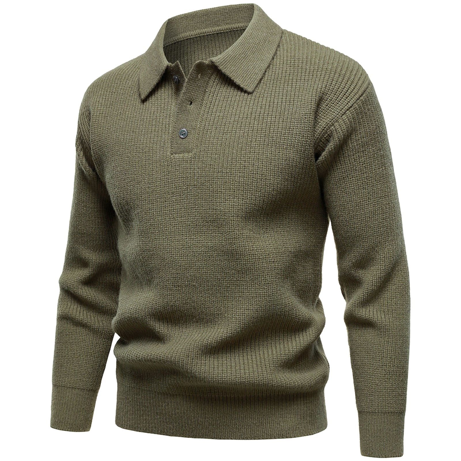 GBSYEWXS Pullover Sweater For Men Collared Long Sleeve Base Casual ...