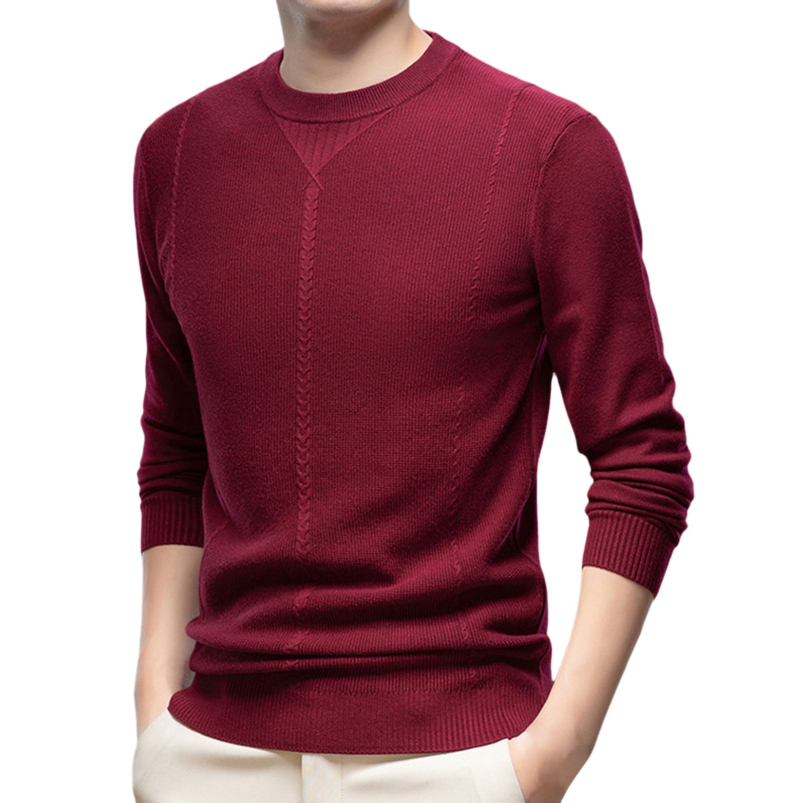 GBSYEWXS Pullover Sweater For Men Crew Neck Long Sleeve Casual Thermal ...