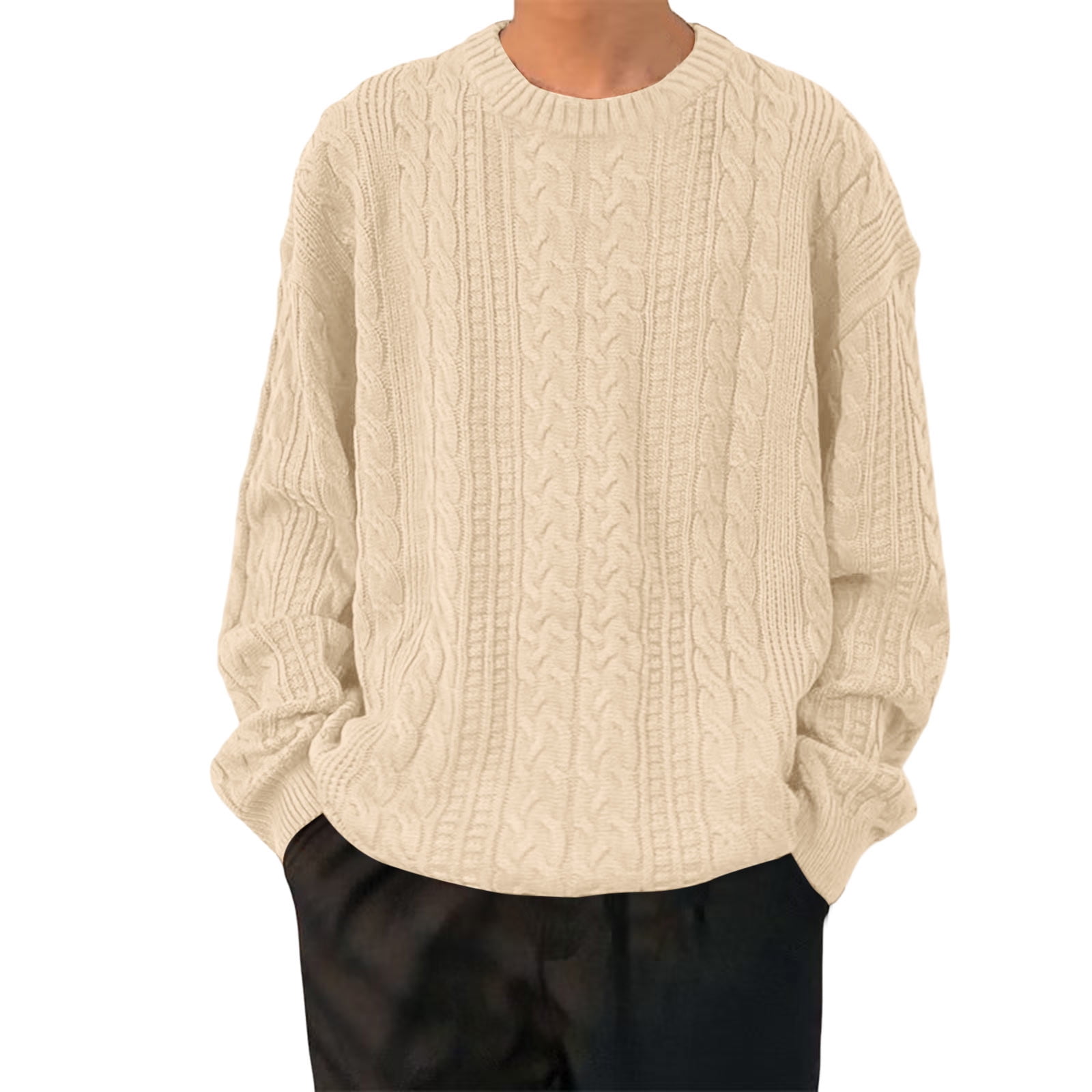 GBSYEWXS Pullover Sweater For Men Crew Neck Long Sleeve Fashion Daily ...
