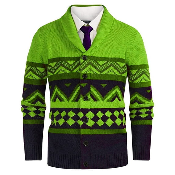 GBSYEWXS Pullover Sweater For Men Long Sleeve Jacquard Print Pullover ...