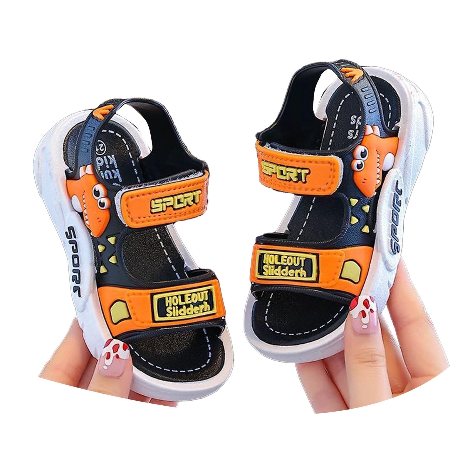 GBSYEWXS Sandals For Girls Teen Size 1-1.5 Years Double Buckle Dinosaur ...
