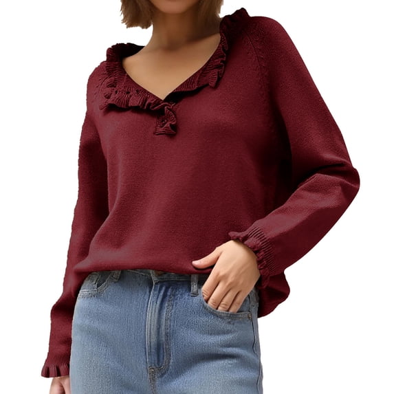 GBSYEWXS Sweaters For Women Casual Fashion Pullover Long Sleeve Crew ...