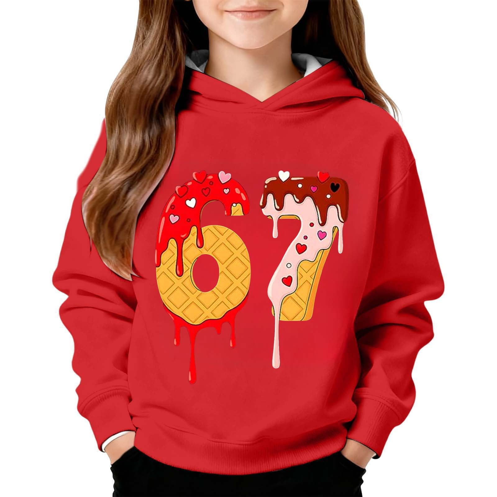 GBSYEWXS Sweatshirt For Boys Size 11-12 Years Long Sleeve Number Print ...