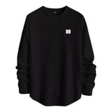 GBSYEWXS Sweatshirts For Men Crew Neck Solid Color Long Sleeve Tops ...