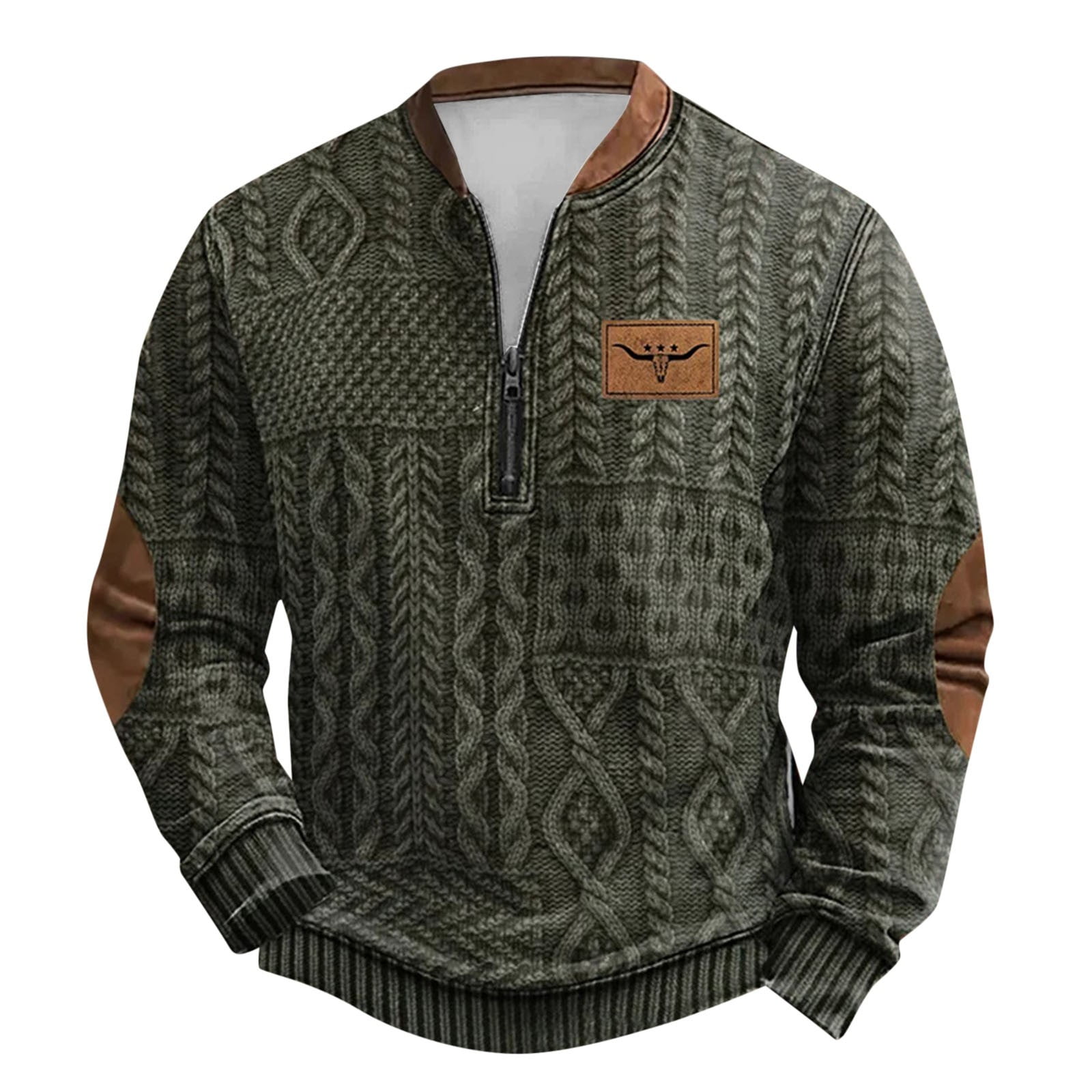 GBSYEWXS Sweatshirts For Men Long Sleeve Zip Mock Neck Pullover Casual ...