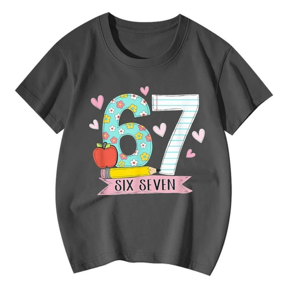 GBSYEWXS Tee For Girls Toddler Size 8-9 Years Crew Neck Short Sleeve T ...