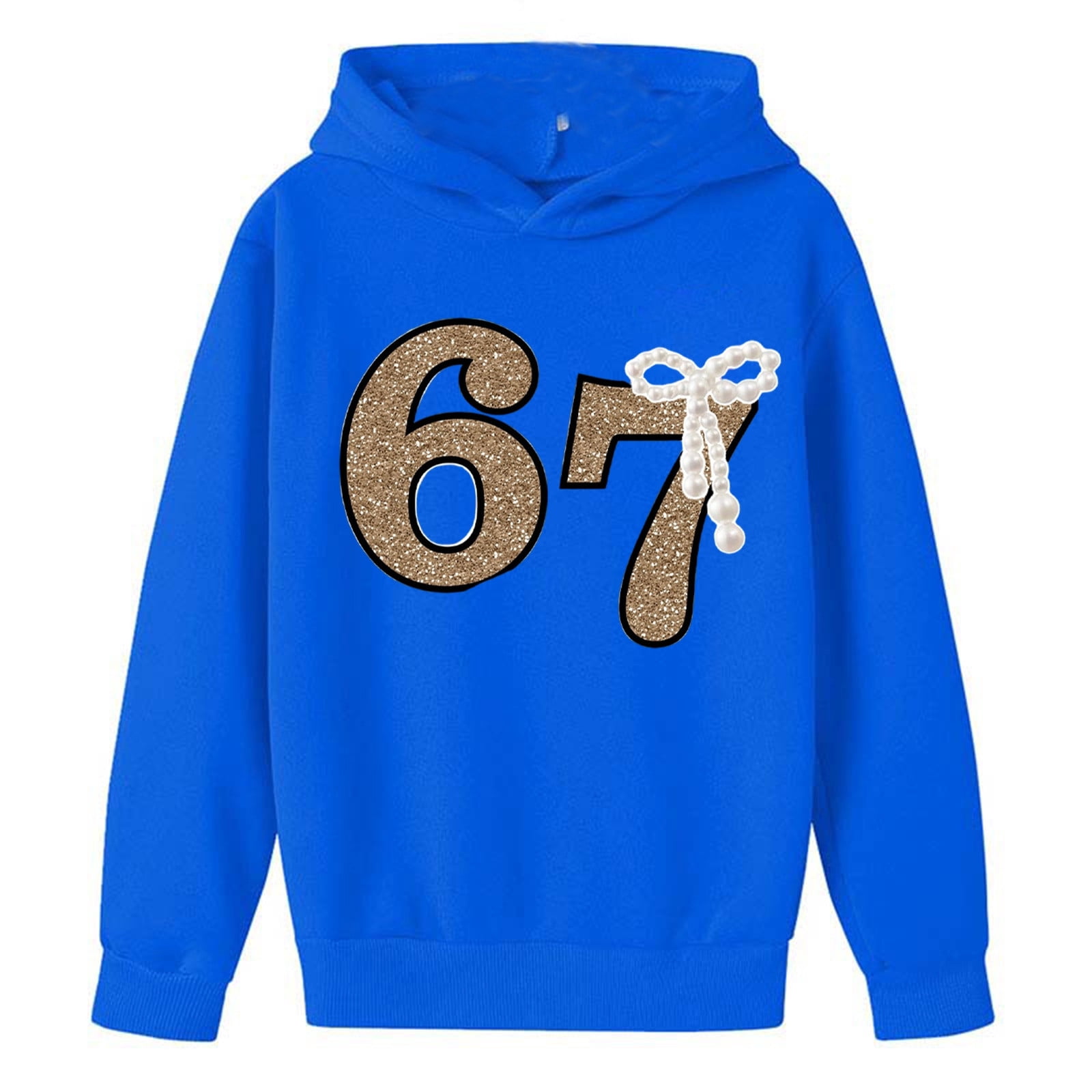 GBSYEWXS Teen Big Girls Hoodies Hooded Long Sleeve Number Print Fall ...