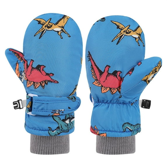 GBSYEWXS Thermal Insulation Mittens For Boys Girls Kids Nylon Dinosaur ...