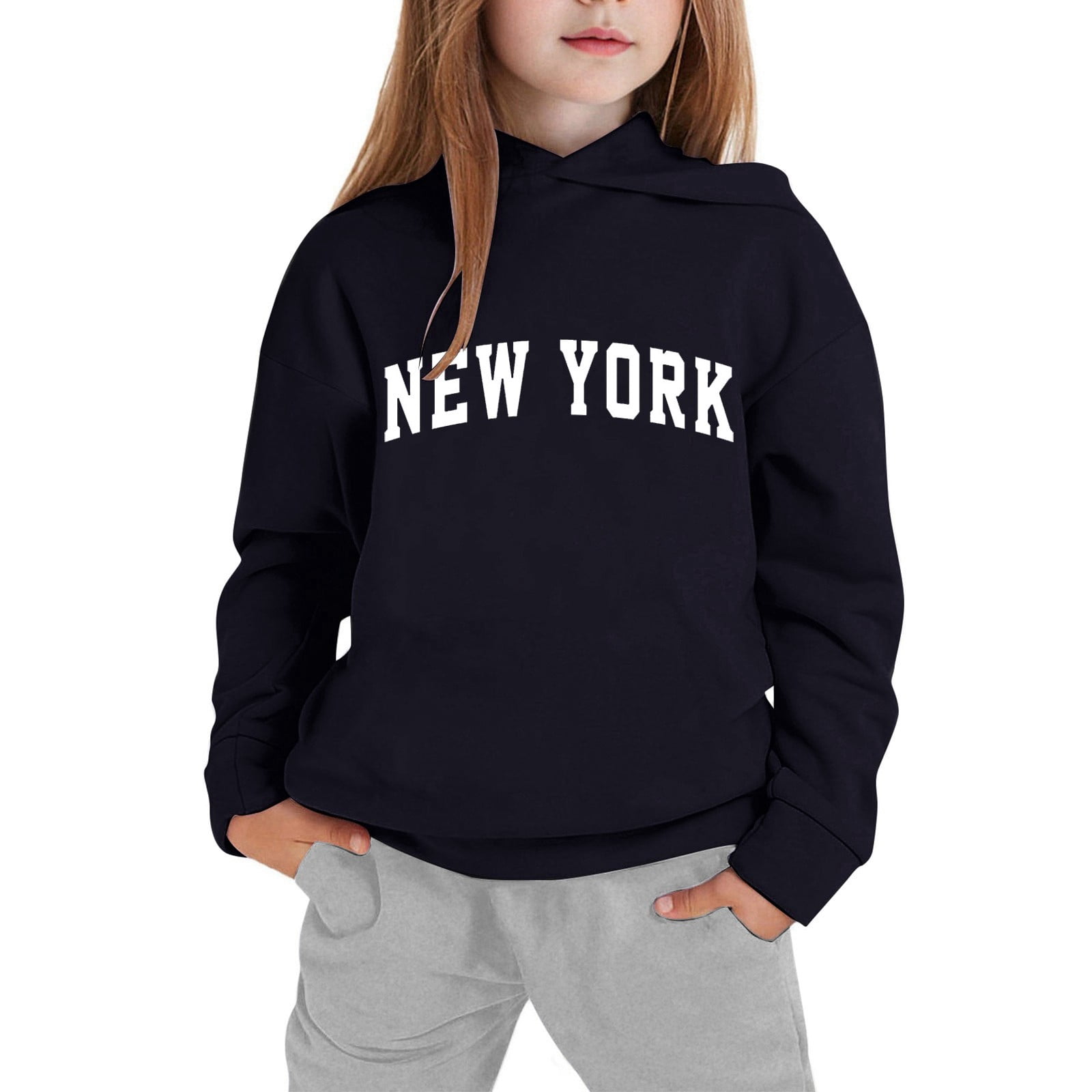 GBSYEWXS Toddler Child Girls Outfit Set Fashion Letter Print Hooded ...