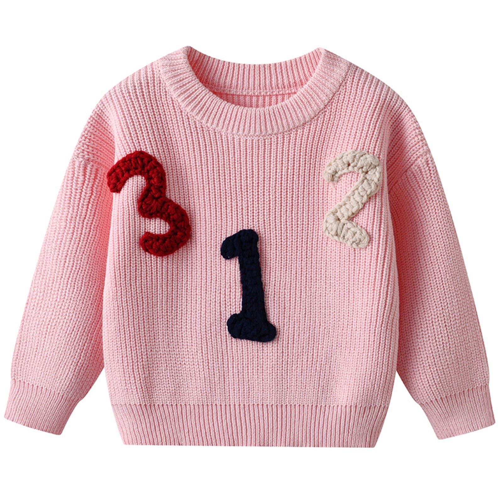 GBSYEWXS Toddler Kids Sweater Crew Neck Long Sleeve Number Print ...