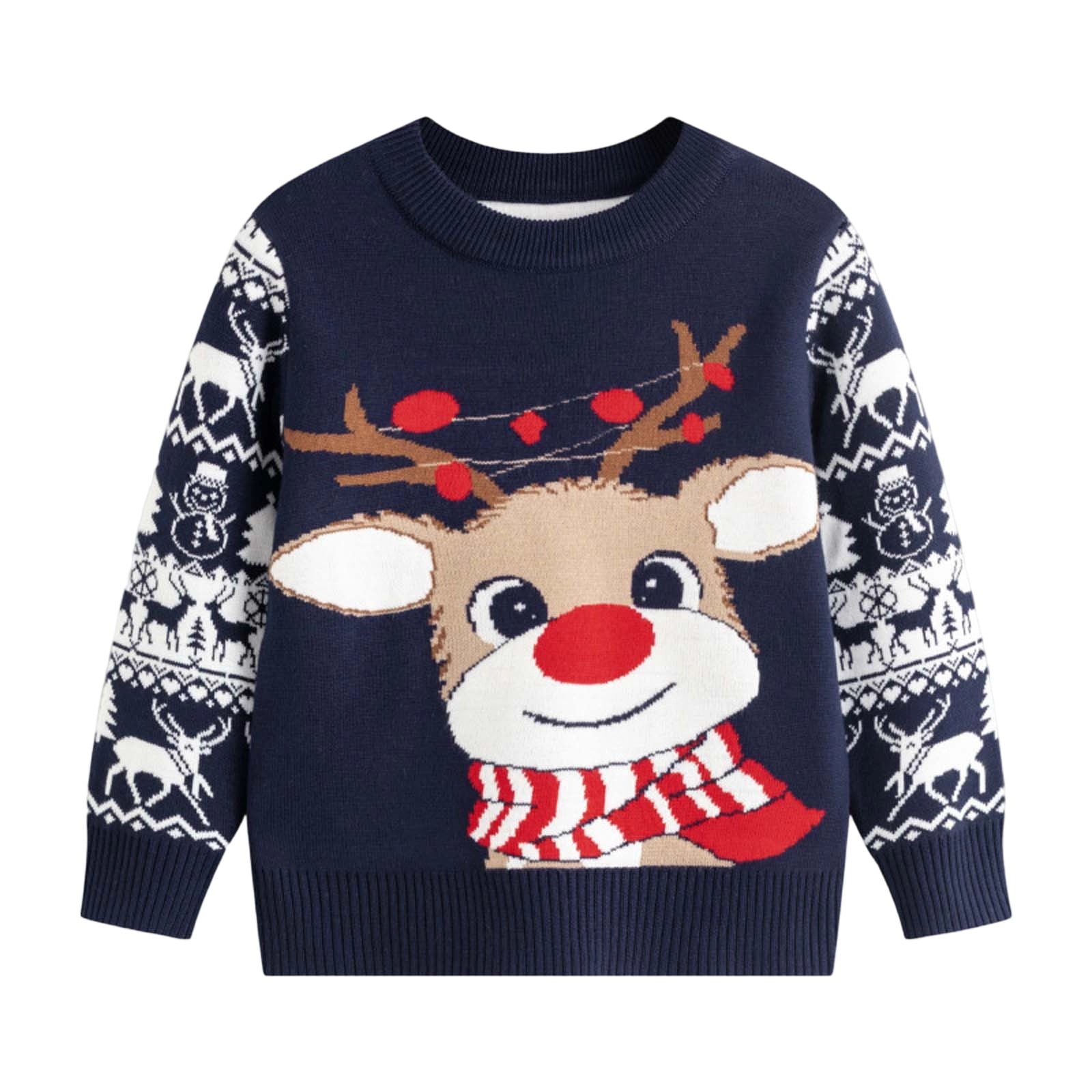 GBSYEWXS Toddler Kids Sweater Size 2-3 T Crew Neck Long Sleeve Reindeer ...