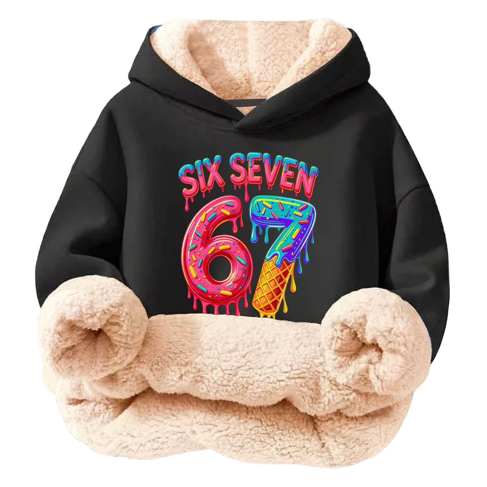 GBSYEWXS Toddler Teen Girls Sweatshirt Hooded Long Sleeve Number Print ...