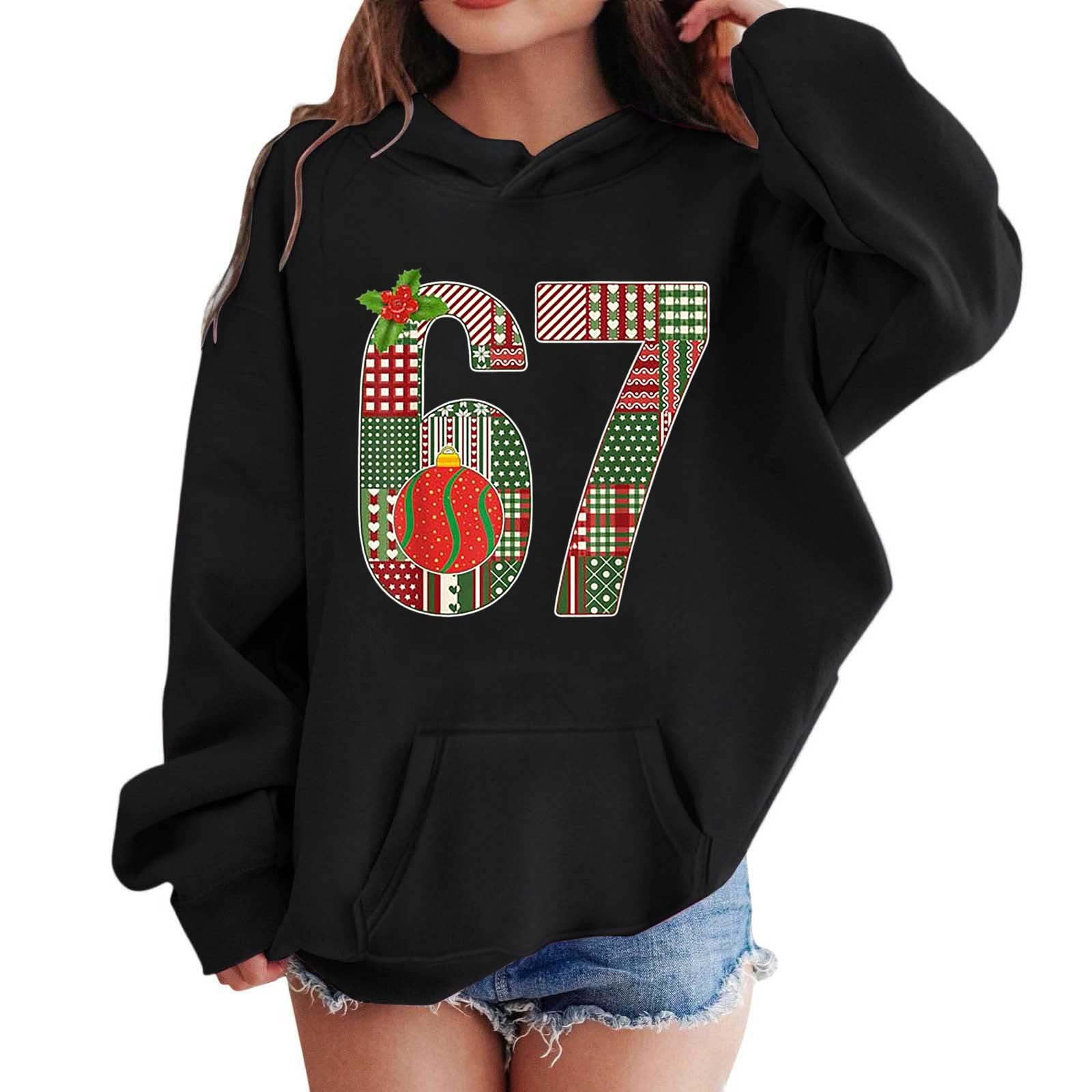 GBSYEWXS Tops For Girls Toddler Hooded Long Sleeve Number Print Fashion ...